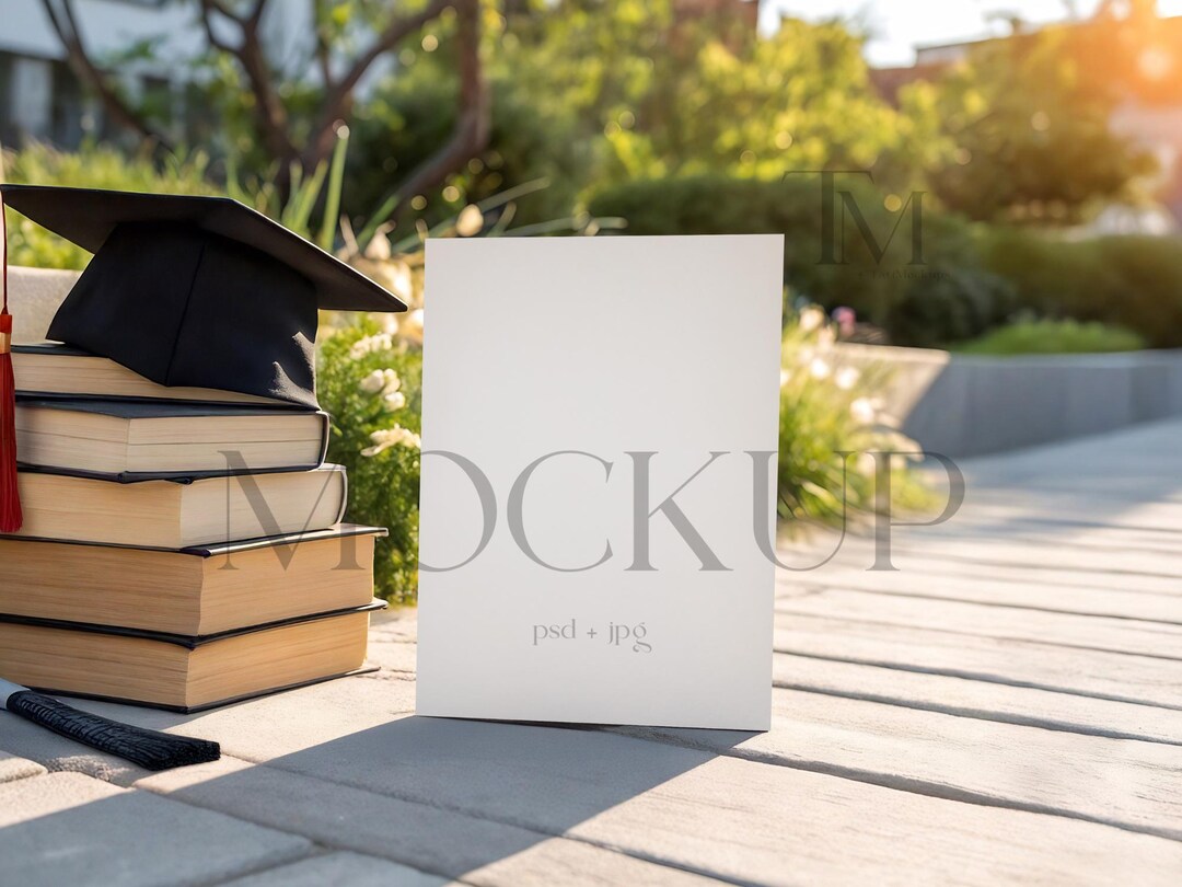 Grad Invitation Card Mockup, Graduation Party Invite Mockup, Stationary ...