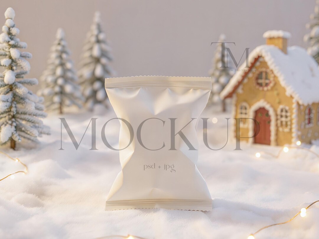 Winter Chip Bag Mockup: Smart Object Chip Wrapper for Baby Shower ...