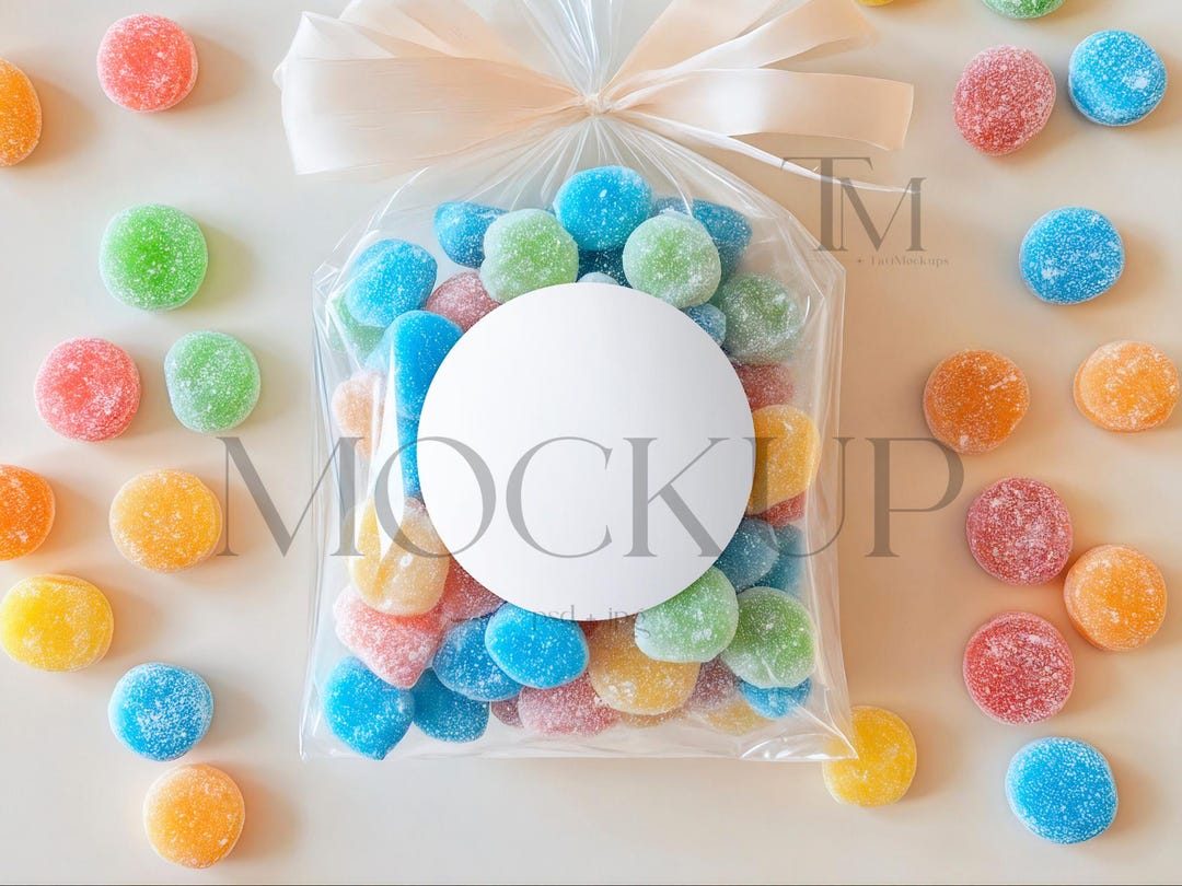 Candy Bag Sticker Mockup, Treat Label Mock (PSD, JPG) - Etsy