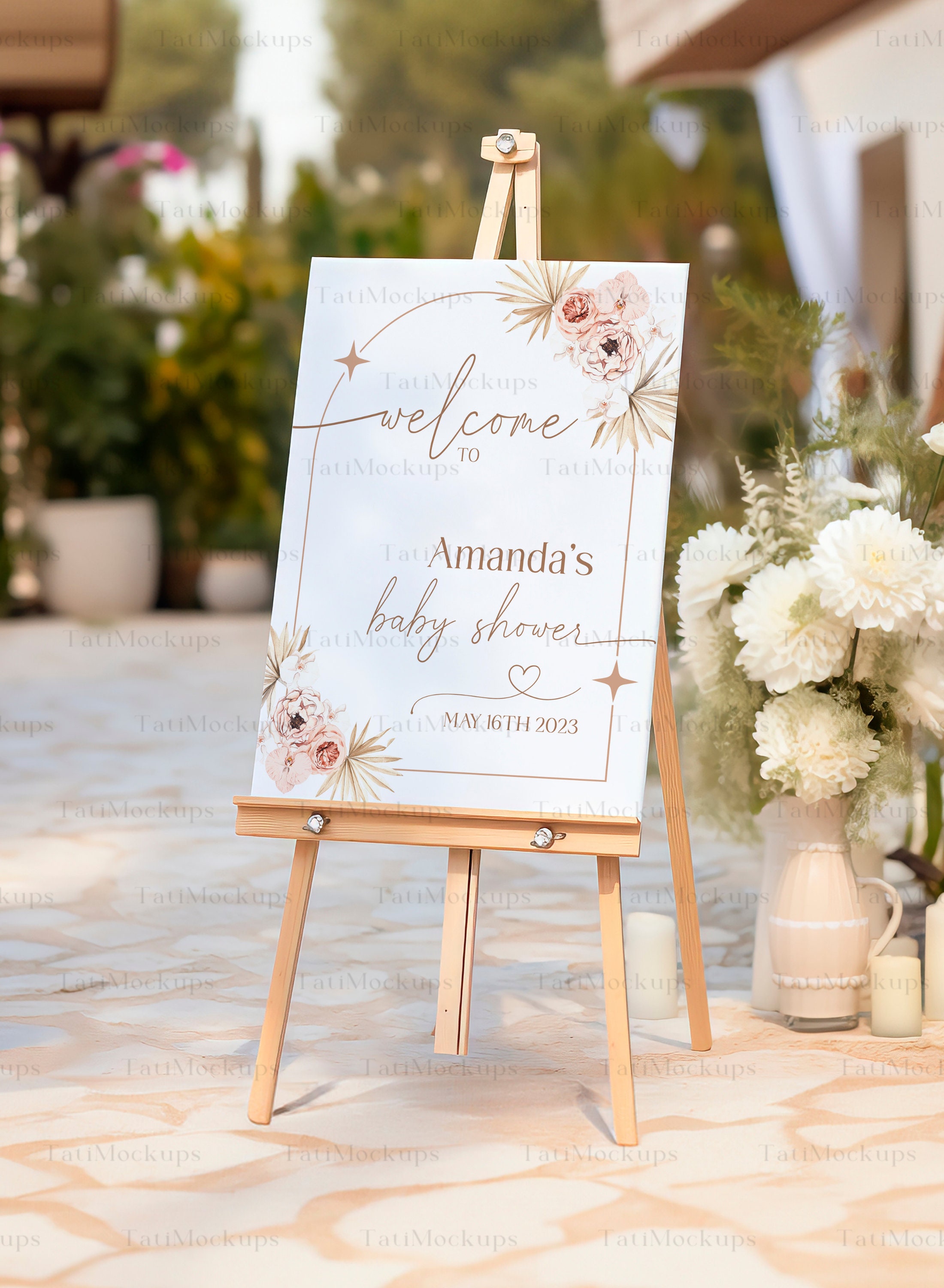 Boho Wedding Sign Mockup, Welcome Sign Mockup, 3x4 Proportion, Seating ...