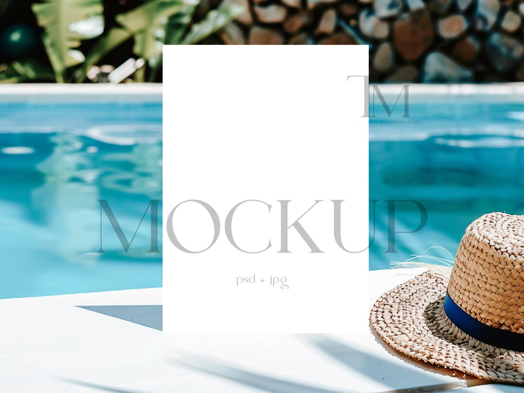 5X7 Card Mockup, Beach Theme Card Mockup, 5x7 Card Summer Mockup, Beach ...