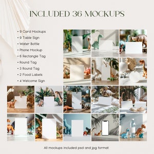 Dinosaur Themed Mockup Bundle Invitation Mockup 5x7 Card Mockup ...