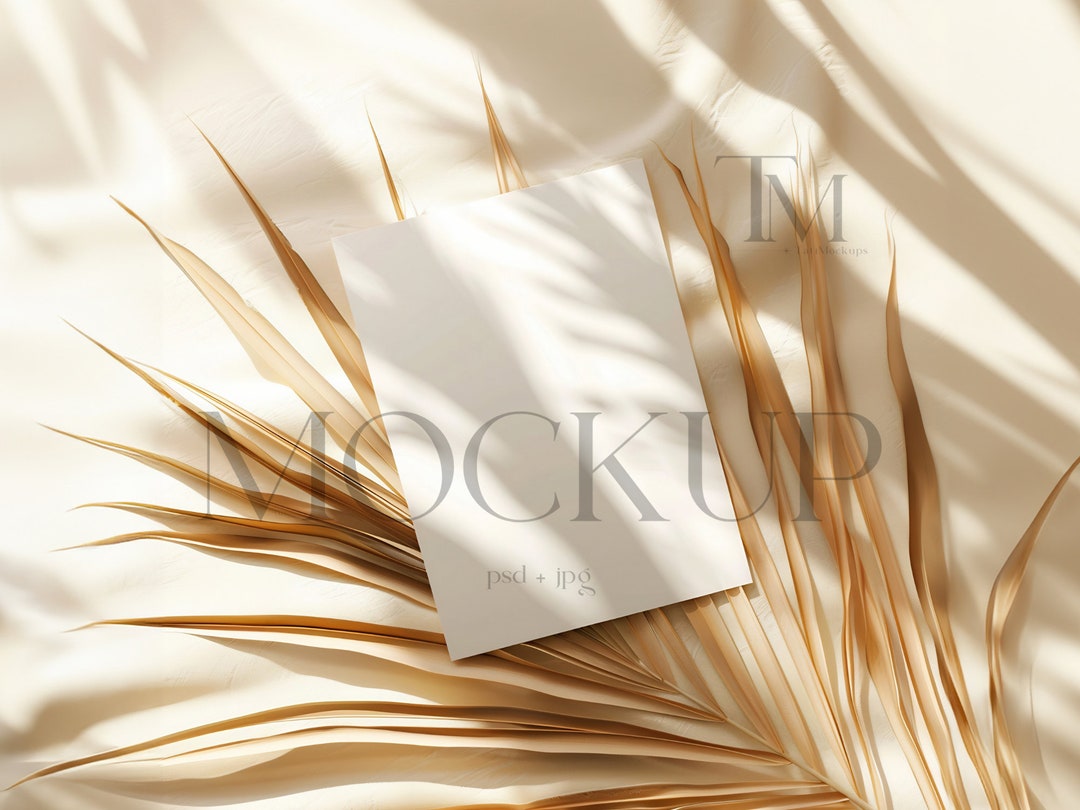 Neutral Card Mockup, Wedding Card Mockup, Invitations Card Mockup, Boho ...