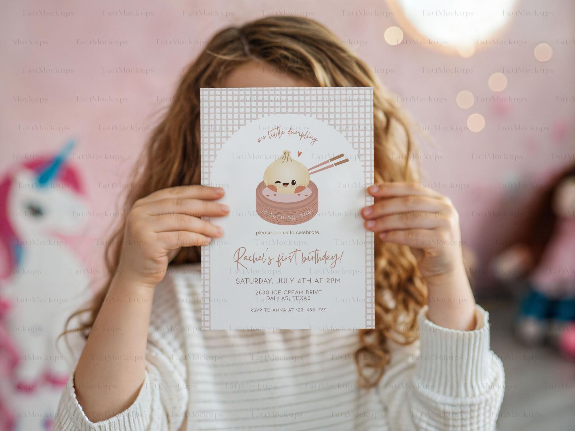 Kids Invitation Mockup, Kids Birthday Invitation Mockup, Kids Party ...