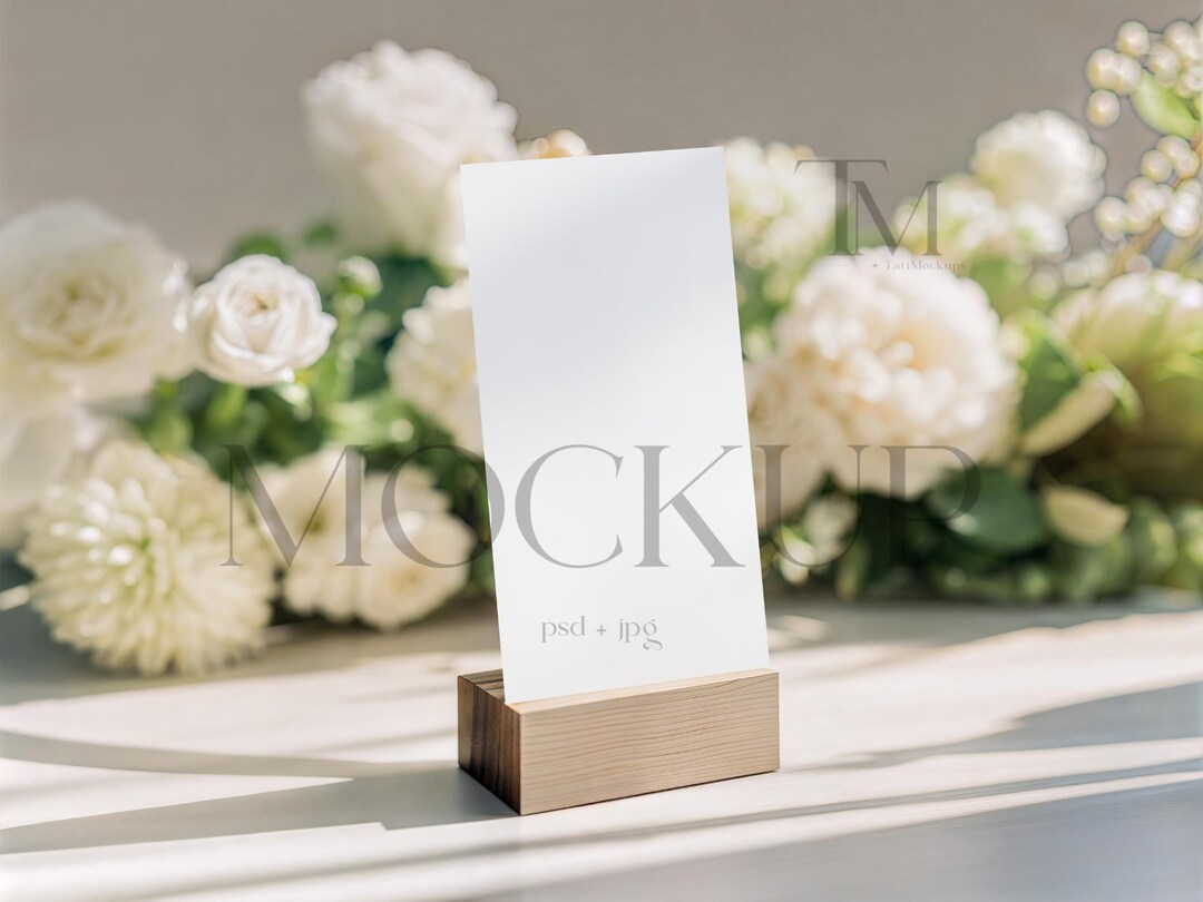 4x8 Table Card Mockup, 4x8 Menu Mockup, Wedding Program Mockup, Modern ...