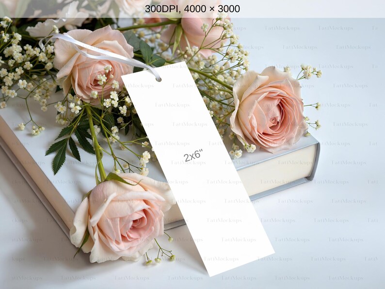 Floral 2x6 Bookmark Mockup, Editable Photo Strip Mockup, PSD Photobooth ...
