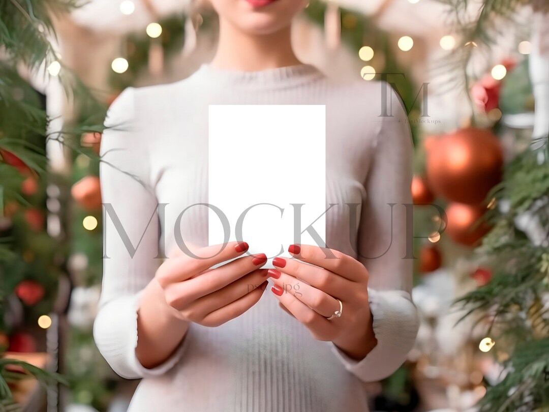 Christmas Card Mockup 5x7 Winter Card Mockup Holiday Greeting - Etsy