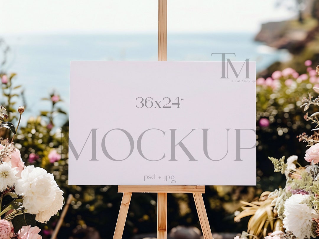 24x36" Sign Mockup, Wedding Sign Mockup, 24X36 Poster Mockup, Seating ...