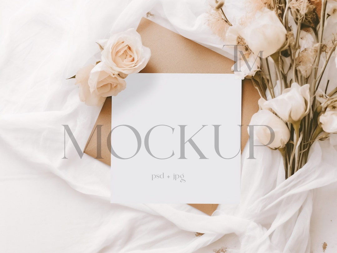 Square Gift Tag Mockup, Square Tag Mockup, Favor Tag Mockup, Wedding ...