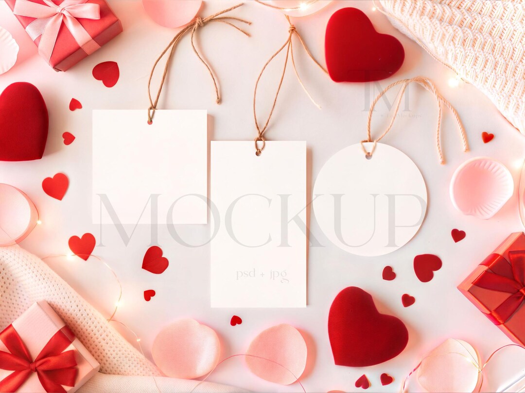 Romantic Label Mockup Set – Circle Square and Rectangle Tags (PSD) - Etsy