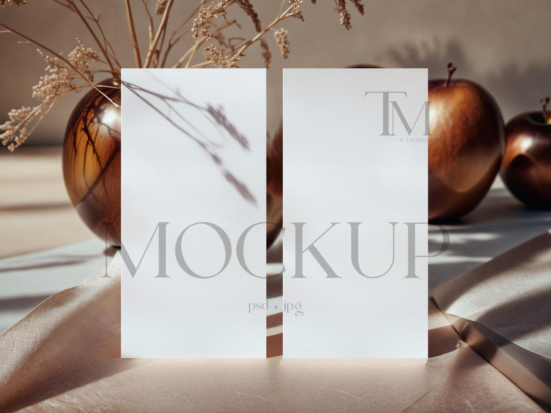 Double Sided Menu Mockup, Dinner Party Menu Mock, Ceremony Program ...