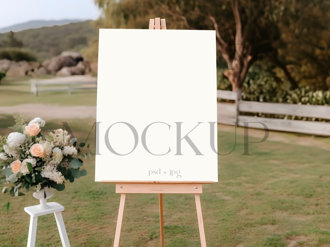 Event Easel Sign Mockup, Seating Chart Mockup, Outdoor Shower Welcome ...
