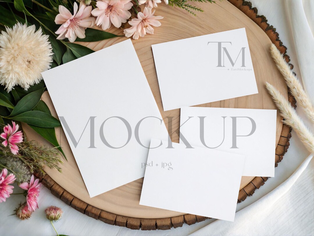 Invitation Set Mockup, Wedding Invitation Suite Mockup, Invitation ...