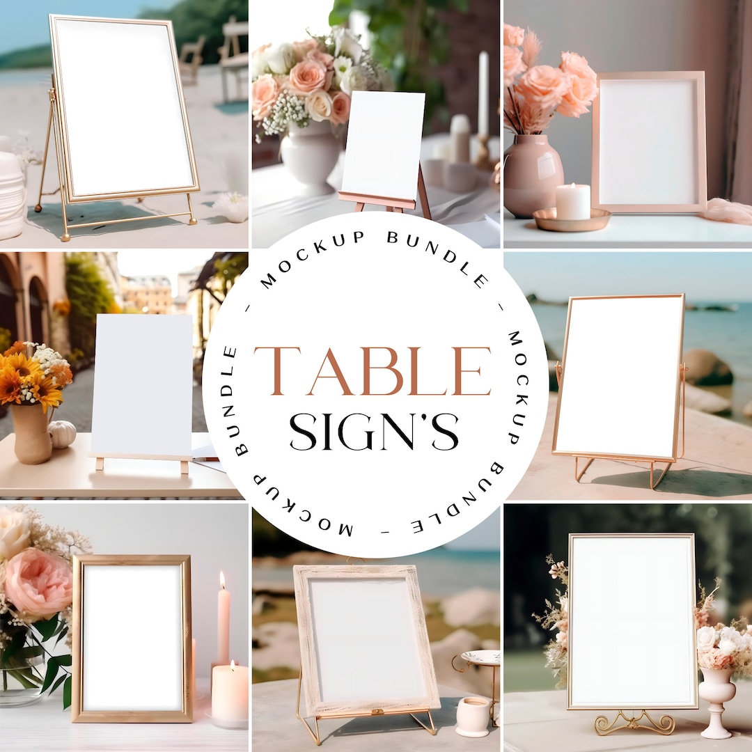 Table Sign Mockup Bundle Wedding Sign Mockup Timeline Mockup Table ...