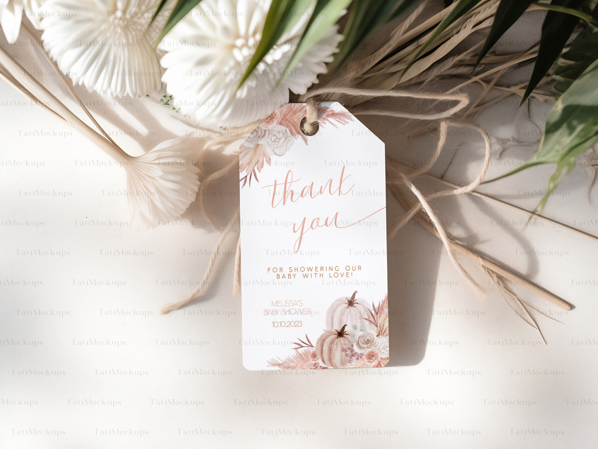 Boho Gift Tag Mockup 2x3.5 Tag Mockup Wedding Favor Tag Mockup Thank ...