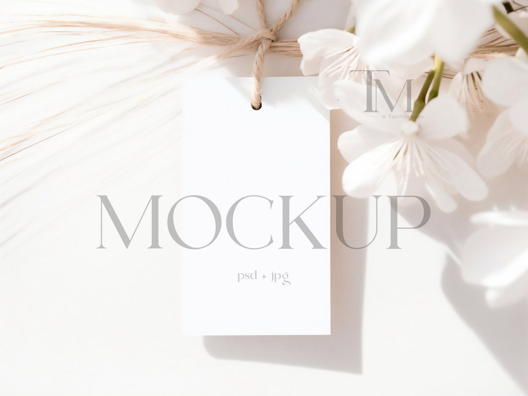 Gift Tag Mockup, Minimalist Empty Gift Tag Mockup, Wedding Favor Tag ...