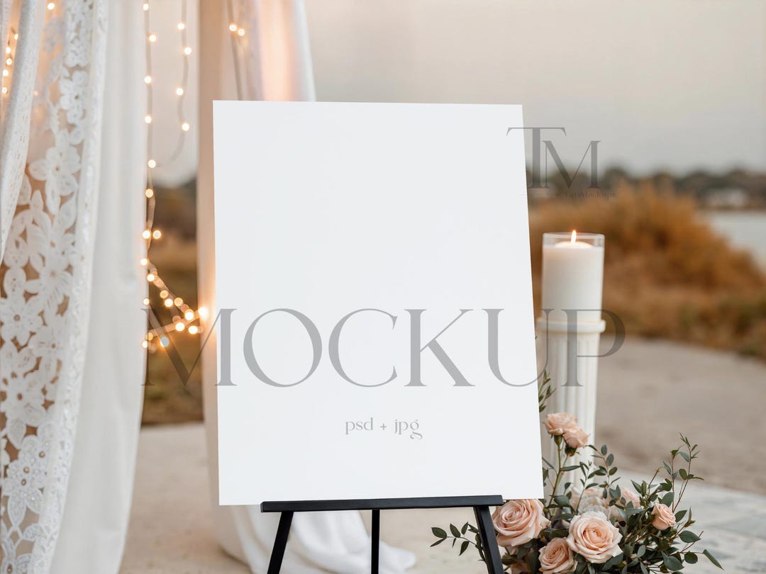 3x4 Proportion Sign Mockup, Boho Welcome Sign Mockup, Seating Chart ...