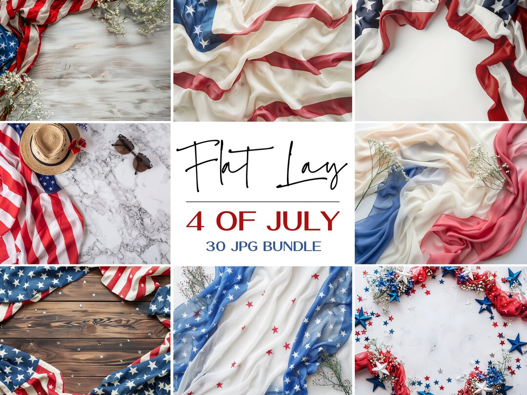 4 of July Table Flat Lay Mockup Bundle Backdrop Mockup Party Digital ...