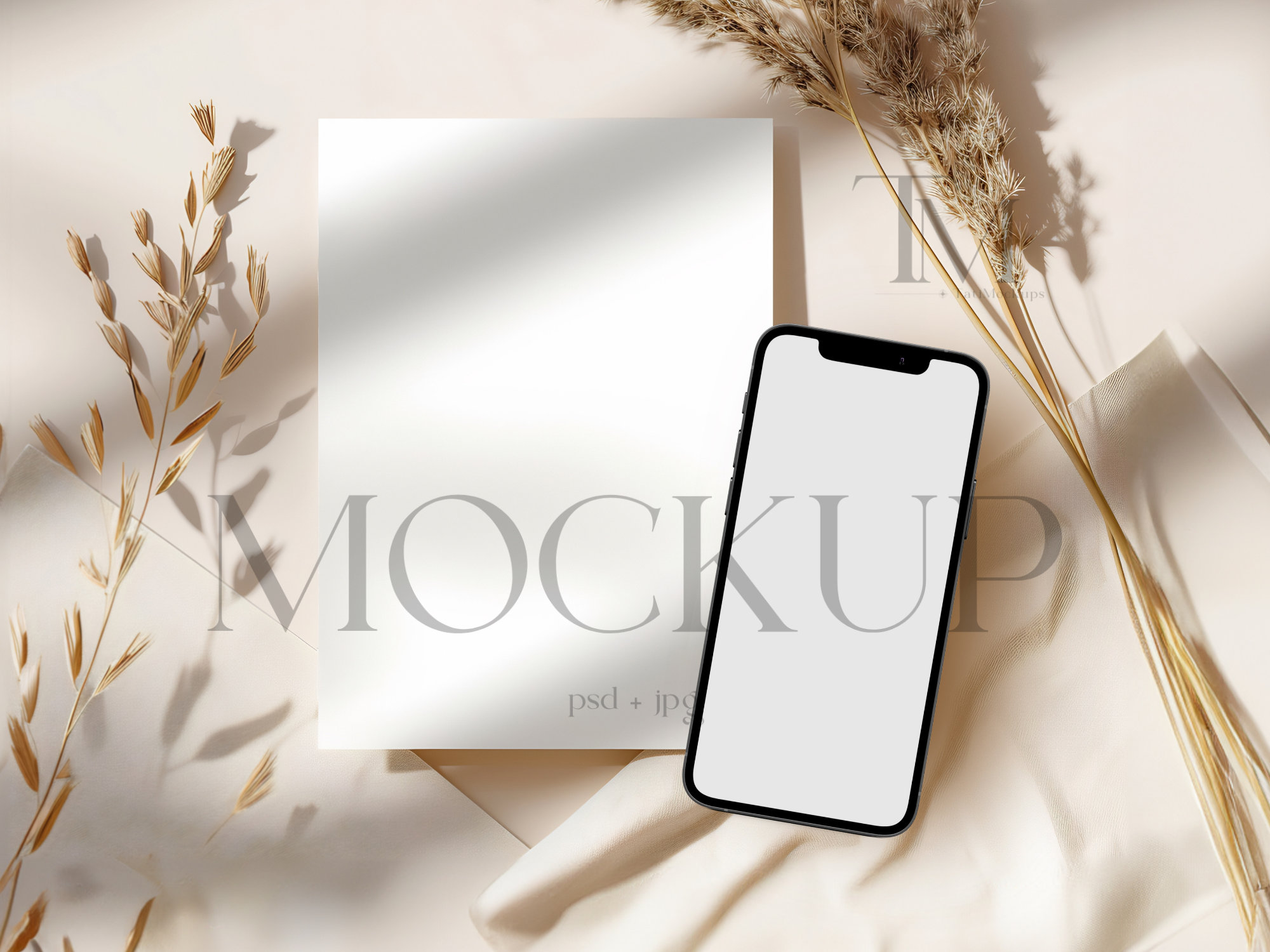 Card and Phone Mockup Card and Device Mockup iPhone and Card Mockup ...
