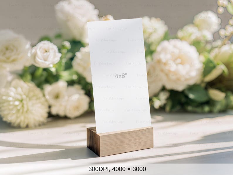 4x8 Table Card Mockup, 4x8 Menu Mockup, Wedding Program Mockup, Modern ...