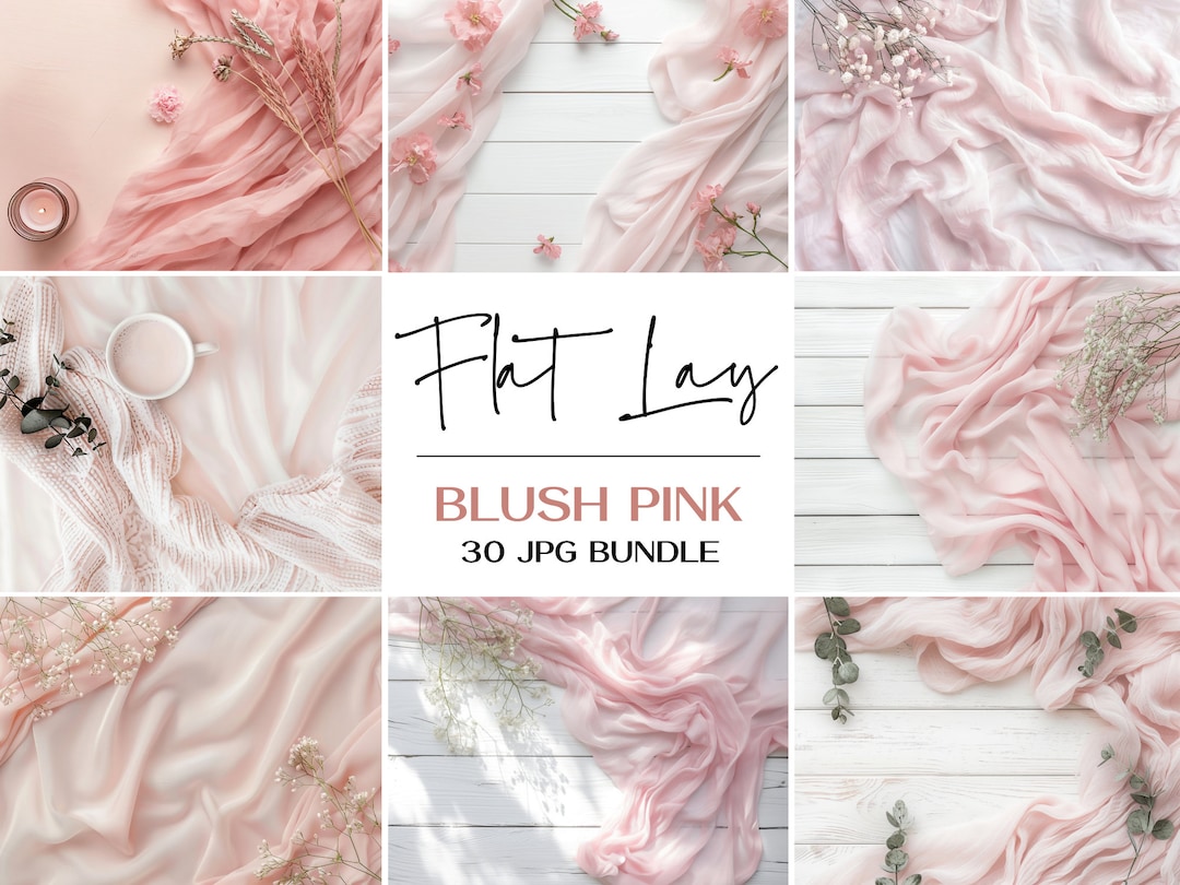 30 Blush Pink Table Flat Lay Bundle Backdrop Mockup Wedding Digital ...