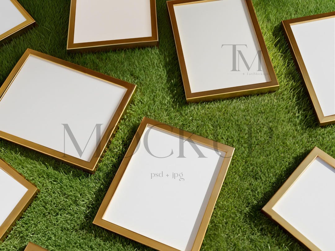 Multiple 8x10 Frames Mockup – Scattered Gallery Wall Art Display (PSD ...