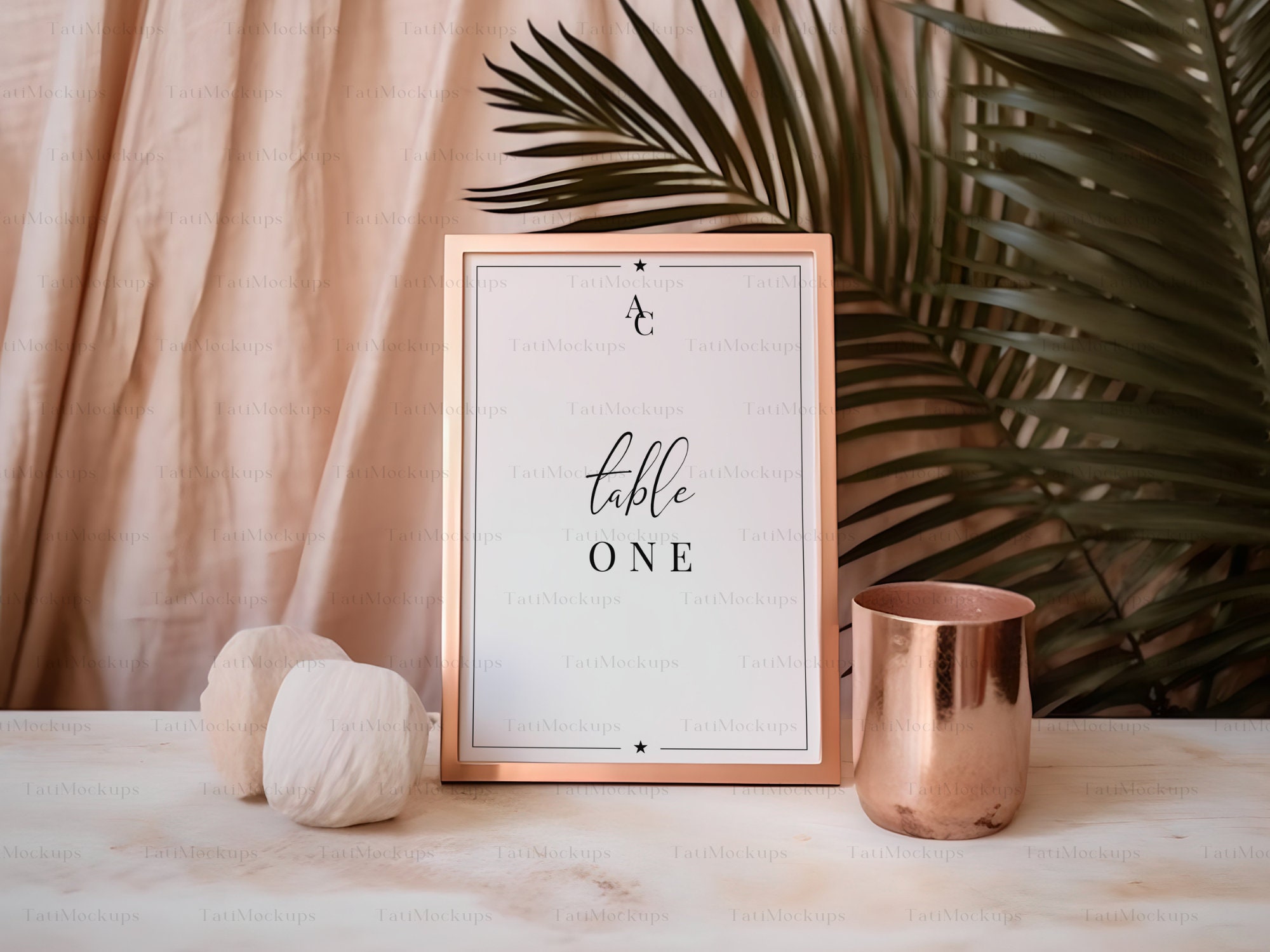 5x7 Table Sign Mockup Pink Gold Frame Mockup Table Number - Etsy