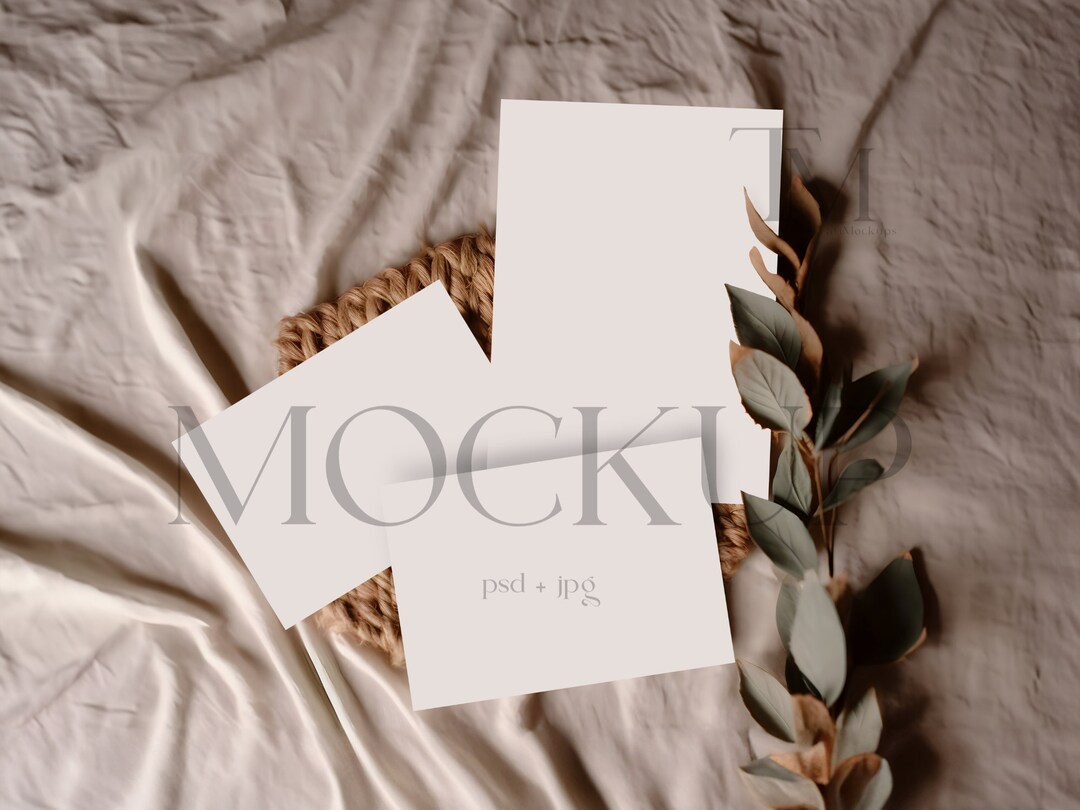 Boho Wedding Card Mockups, Invitation Mockups Suite, Wedding RSVP Card ...