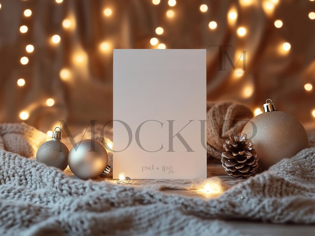 Holiday Card Mock Up, Christmas Card Mockup 5x7, Mockups for Greeting ...