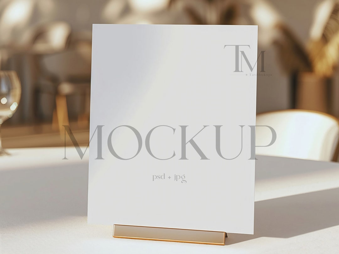 Tabletop Mockup, Wedding Sign Mockup, 8x10 Table Number Mockup, Bar ...