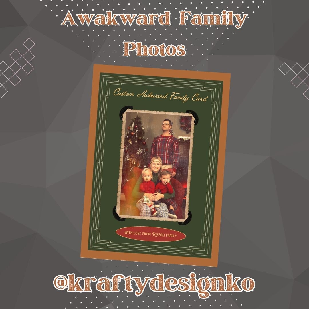 Awkward Family Photo Card, Funny Greeting Card, Retro Family Invites ...