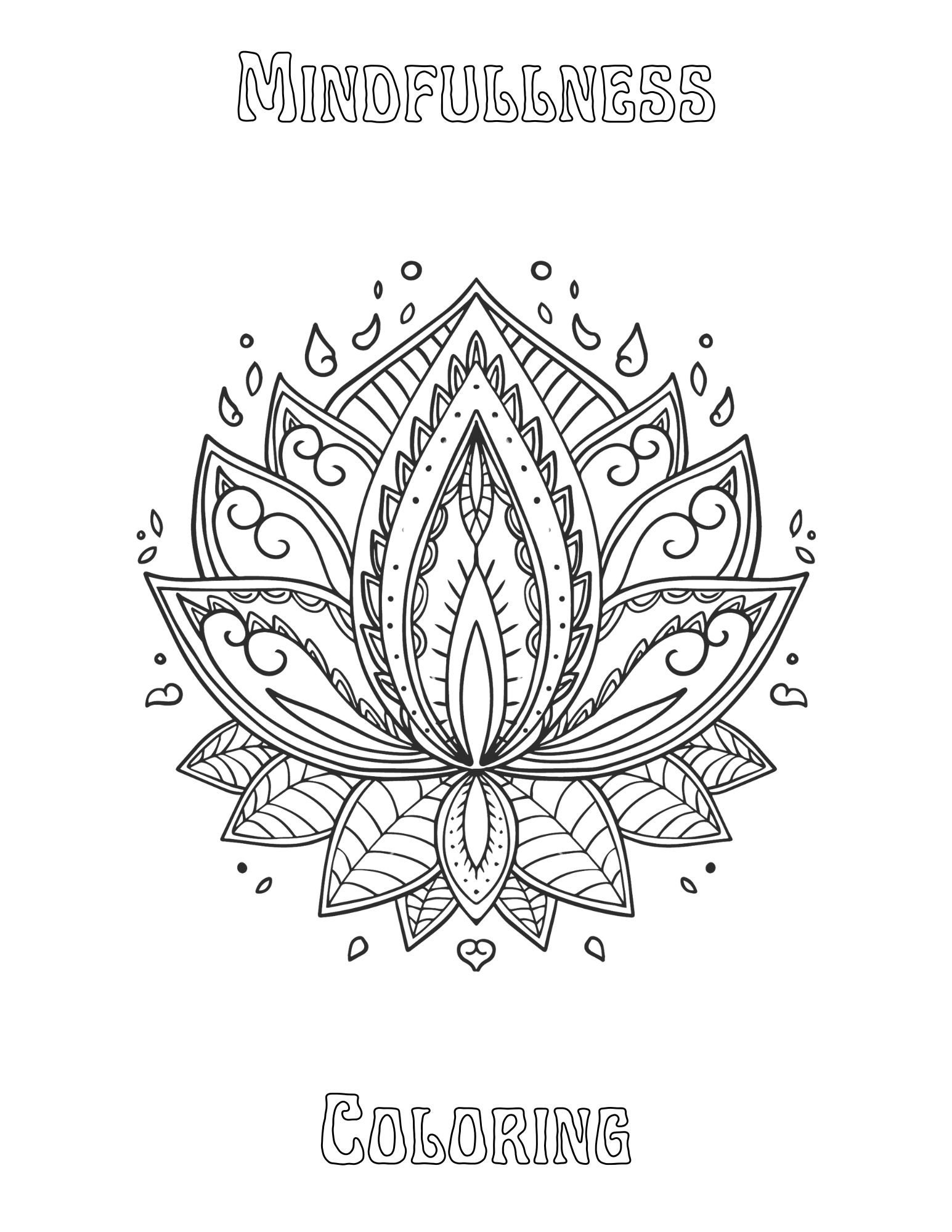 Mindfulness Coloring Page Instant Download, Mandala Style Printable ...