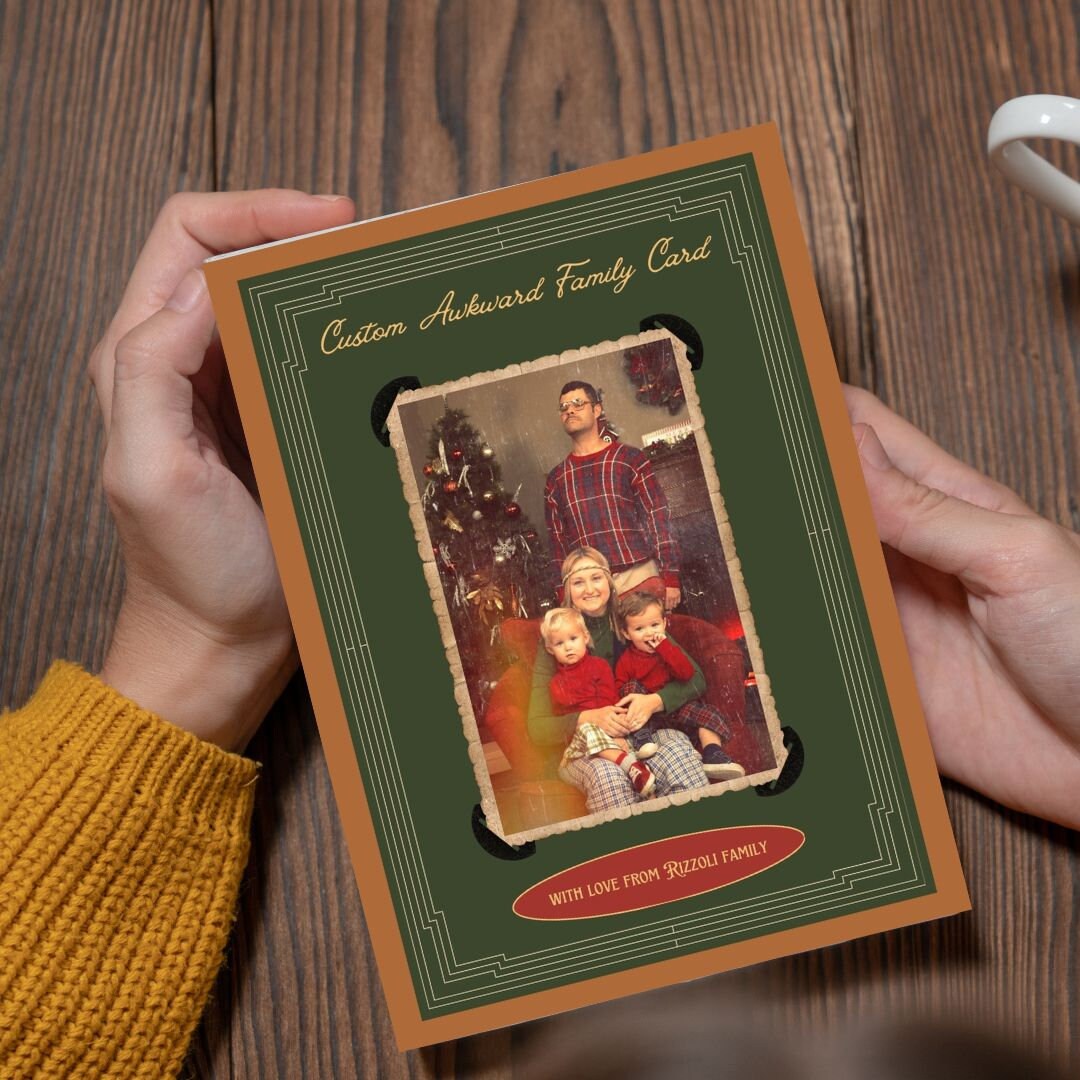 Awkward Family Photo Card, Funny Greeting Card, Retro Family Invites ...