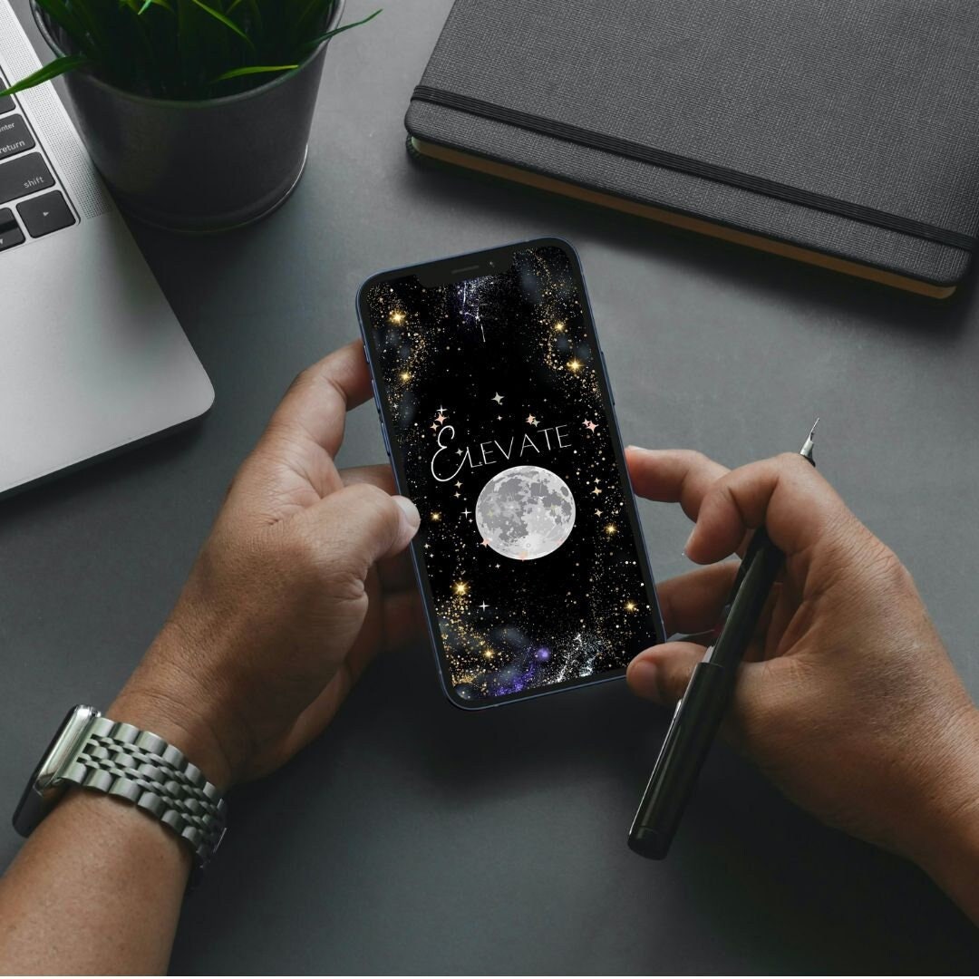 Elevate Phone Wallpaper, Celestial Background, Instant Download ...