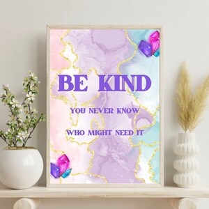 Be Kind Wall Art, Motivational Artwork, Instant Digital Download Wall ...