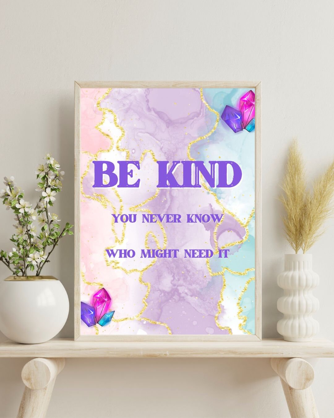 Be Kind Wall Art, Motivational Artwork, Instant Digital Download Wall ...