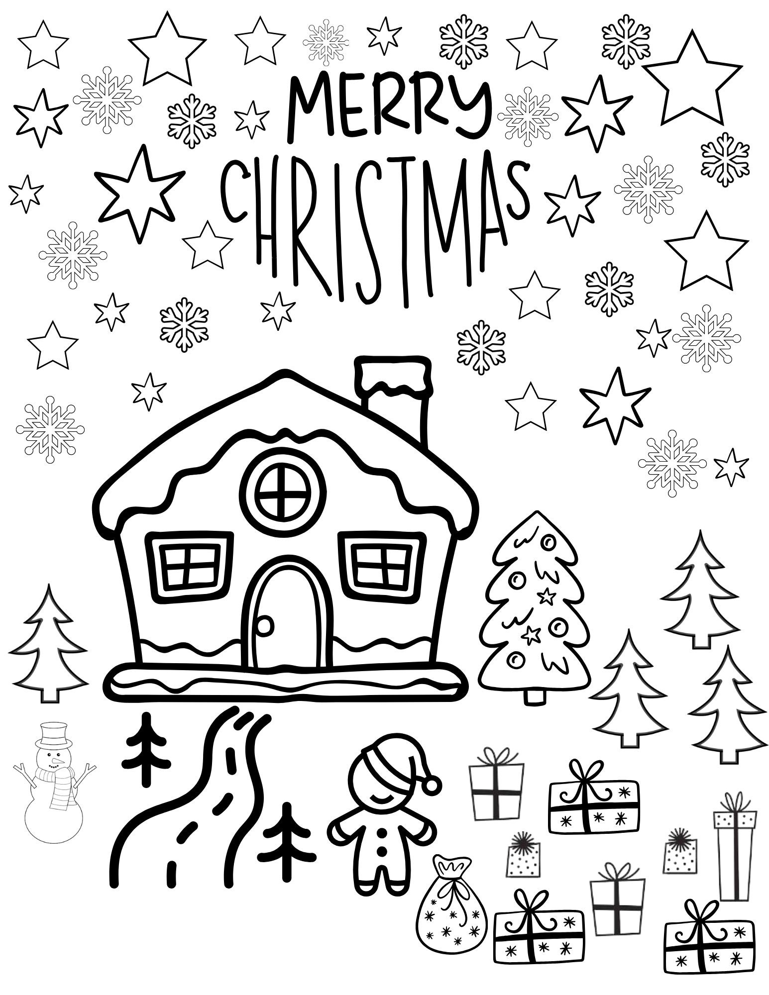Holiday Printable Coloring Page, Festive Family Fun, Merry Christmas ...