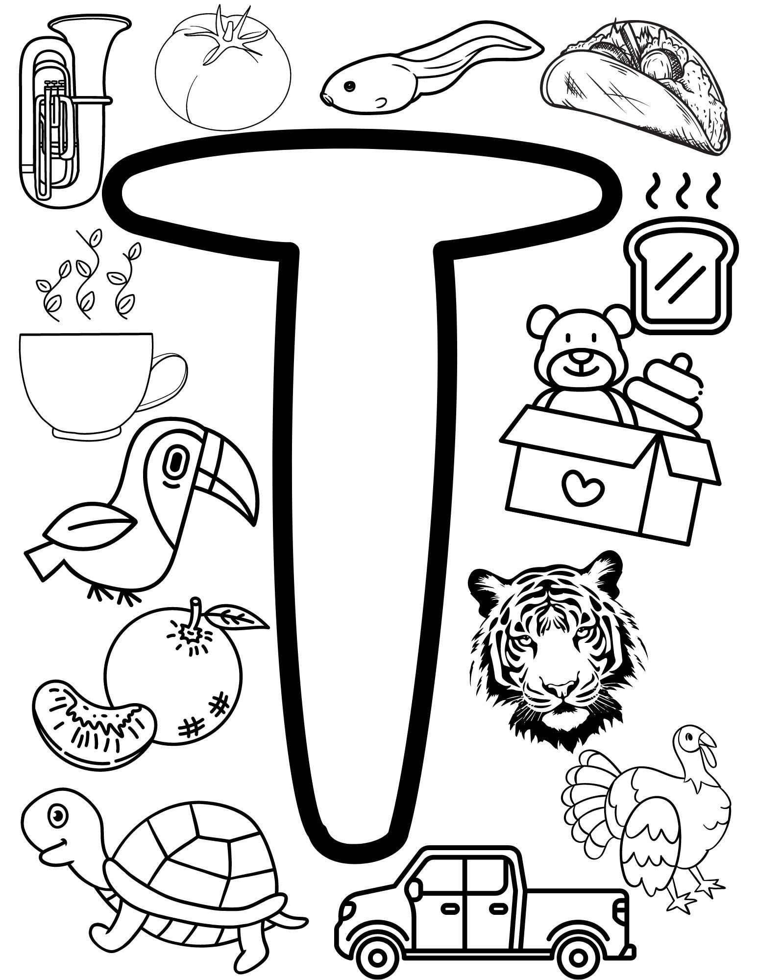 Alphabet Coloring Pages, A Through Z Instant Download Printable Pages ...