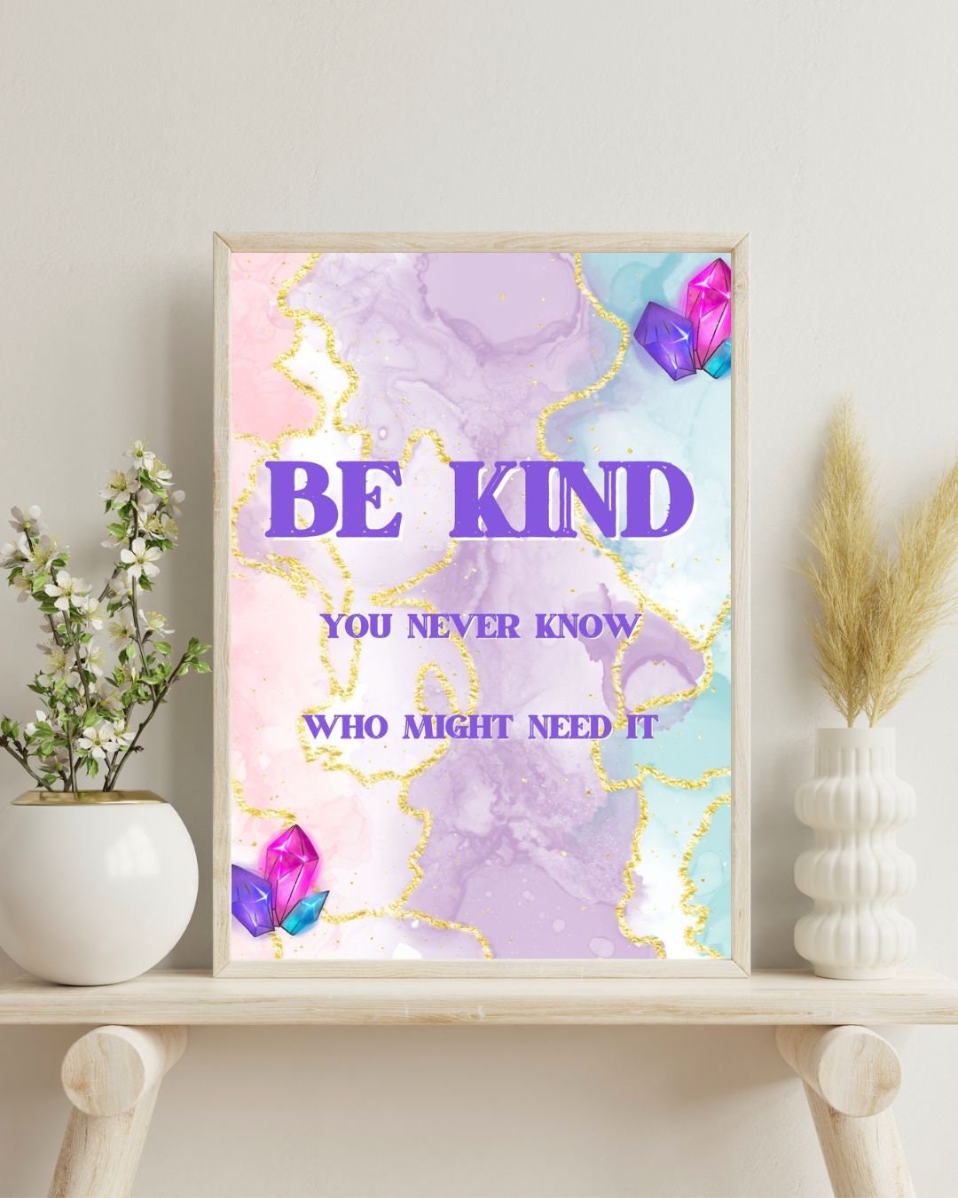 Be Kind Wall Art, Motivational Artwork, Instant Digital Download Wall ...