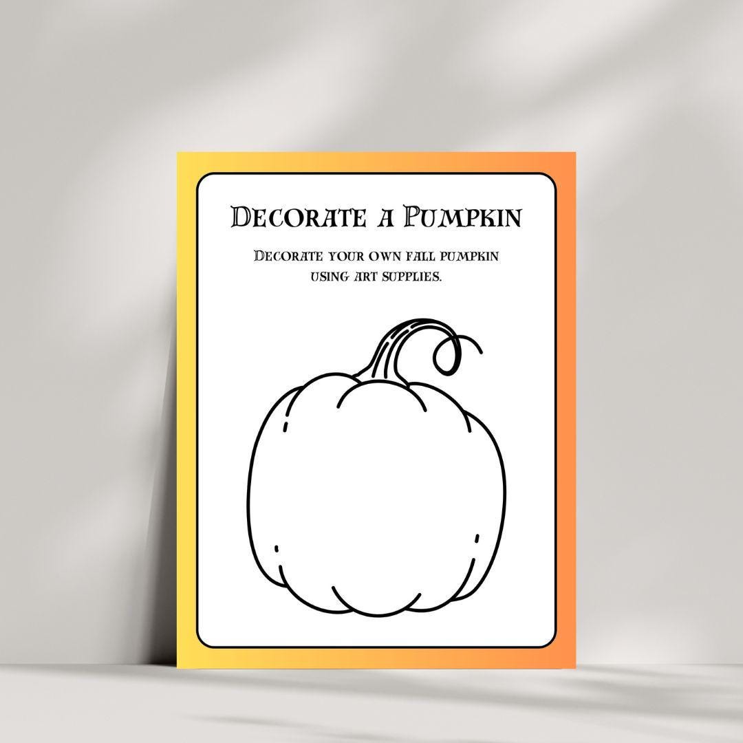 Decorate Your Own Pumpkin Coloring Page, Fall Style Printable Instant ...