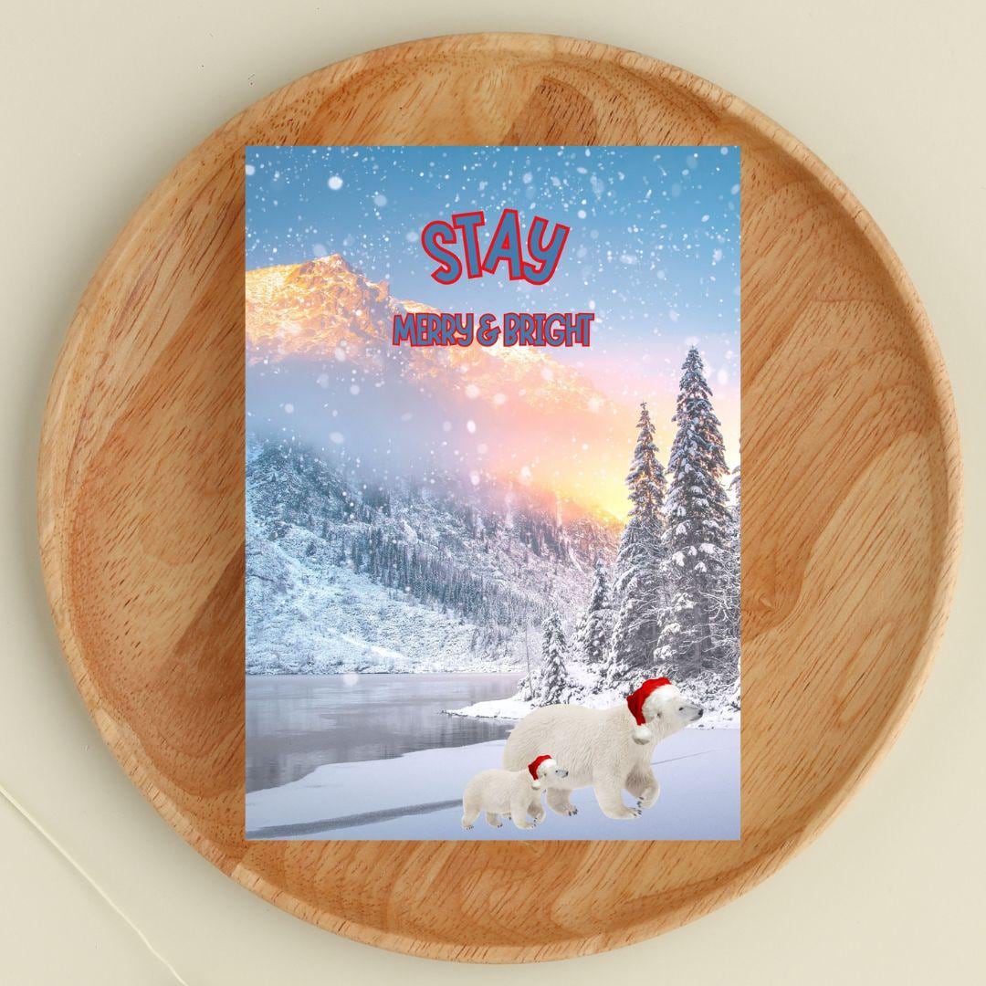 Printable Holiday Greeting Card, Polar Bears Card, Inspired for Cheer ...