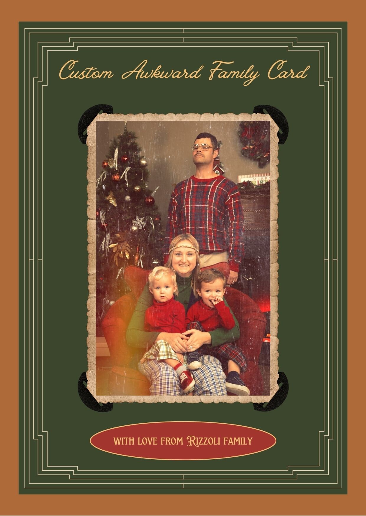 Awkward Family Photo Card, Funny Greeting Card, Retro Family Invites ...