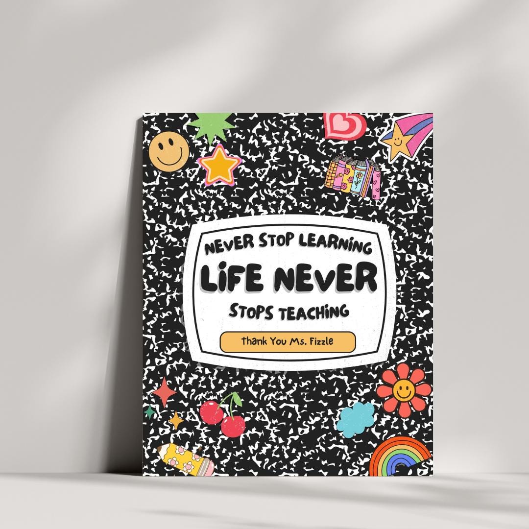 Teacher Thank You Wall Art, Teacher Appreciation Gift, Printable Marble ...