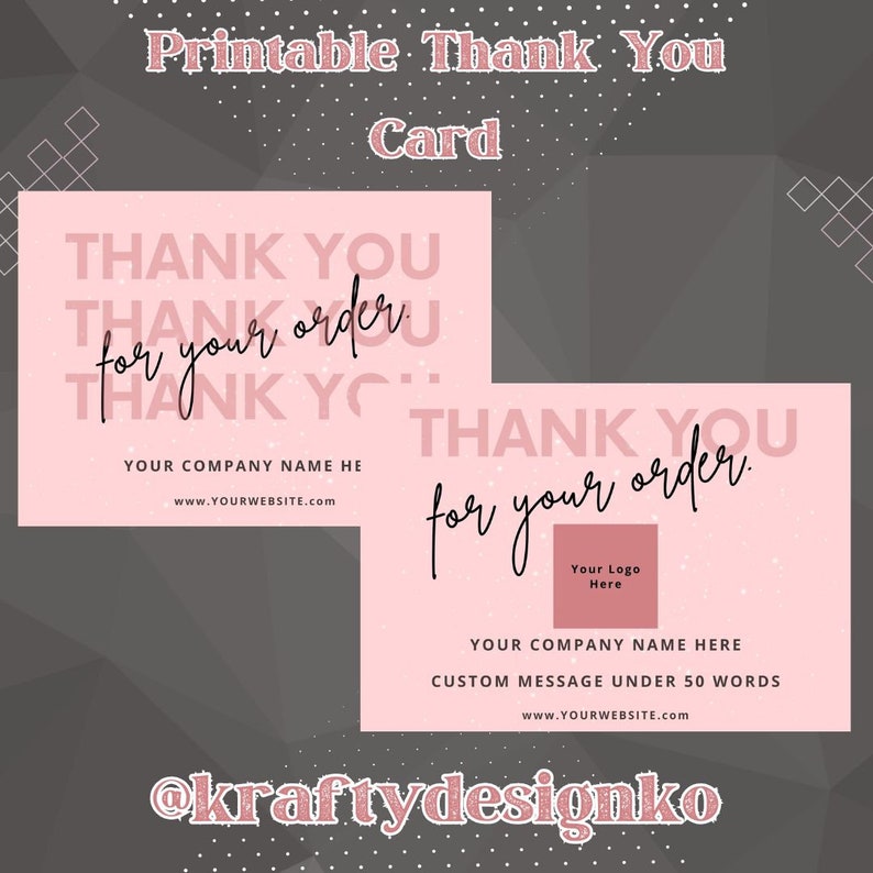 Tarjetas de agradecimiento imprimibles personalizadas, tarjetas de agradecimiento de doble cara ...