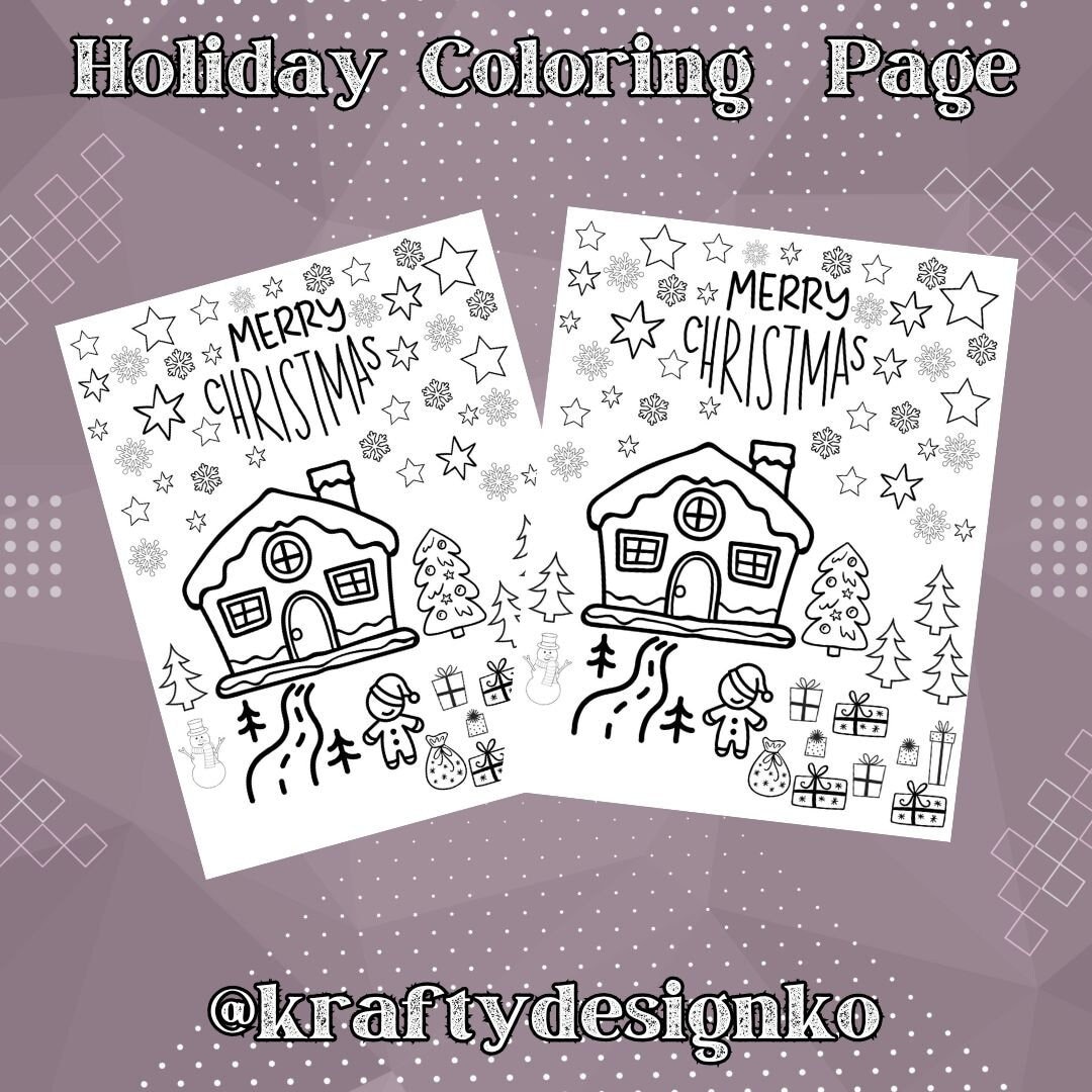 Holiday Printable Coloring Page, Festive Family Fun, Merry Christmas ...