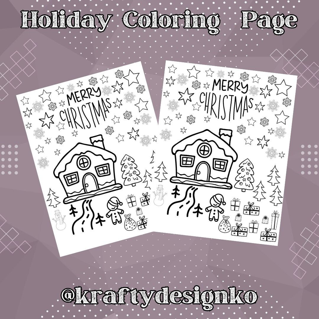 Holiday Printable Coloring Page, Festive Family Fun, Merry Christmas ...