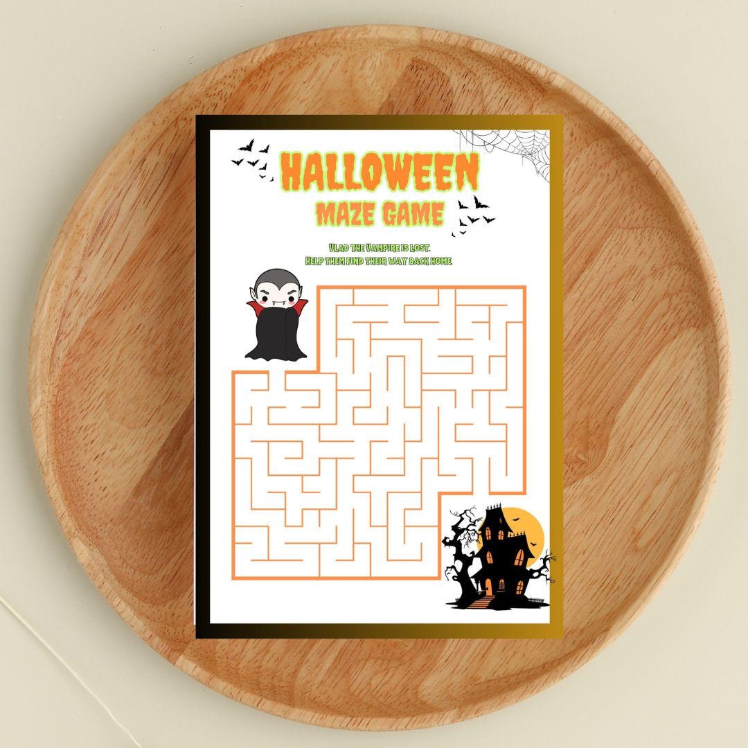 Happy Halloween Maze Game: Homeschool Activity (digital Download) - Etsy