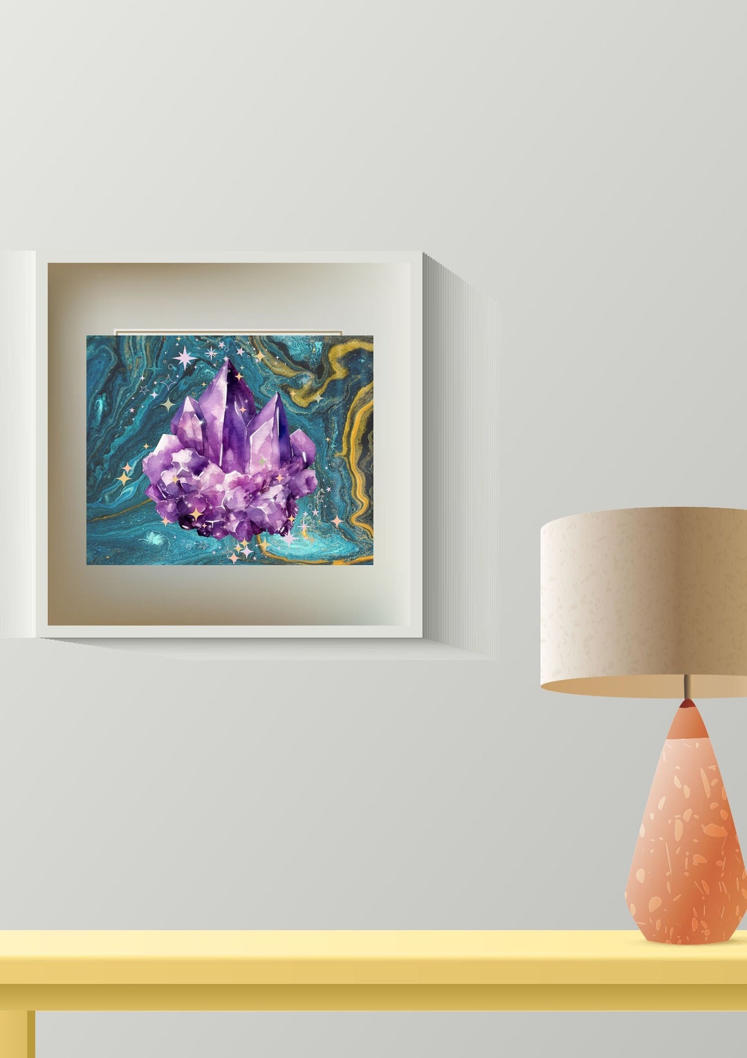 Set of 4 Crystals 10 X 8 Wall Art, Colorful Artwork for Home, Instant ...