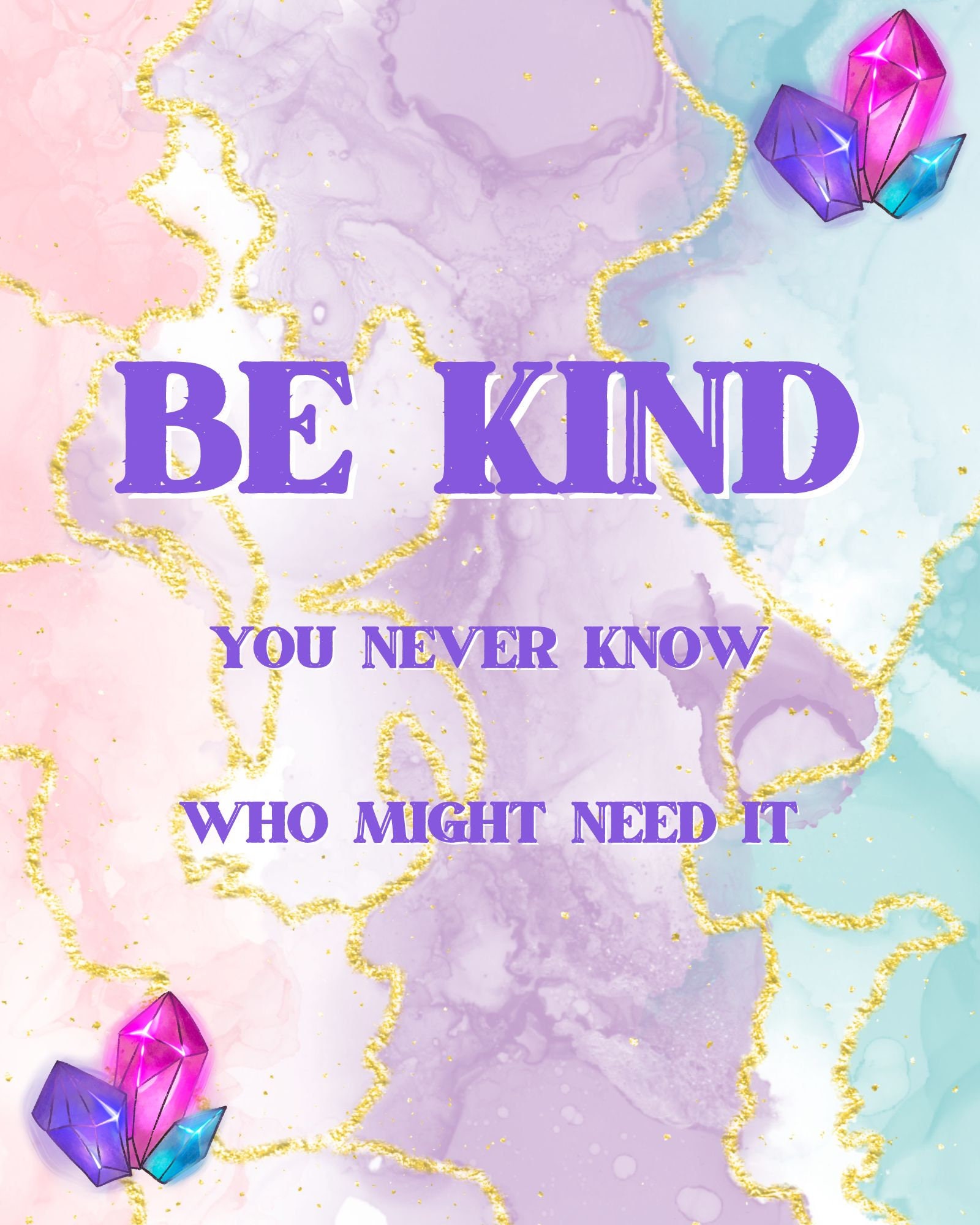 Be Kind Wall Art, Motivational Artwork, Instant Digital Download Wall ...