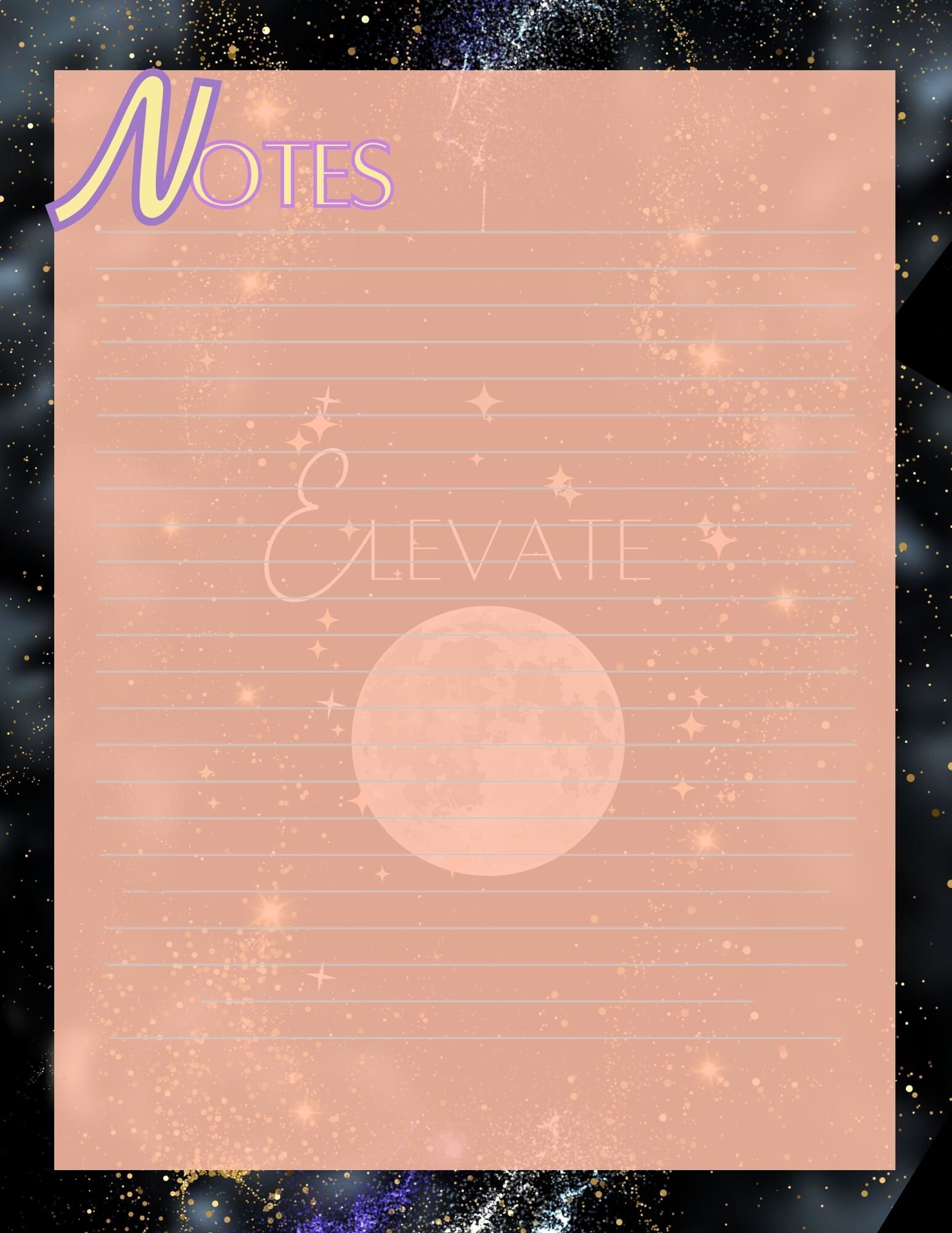 Elevate Journal Pages, Celestial Downloadable Diary Pages, Healing ...